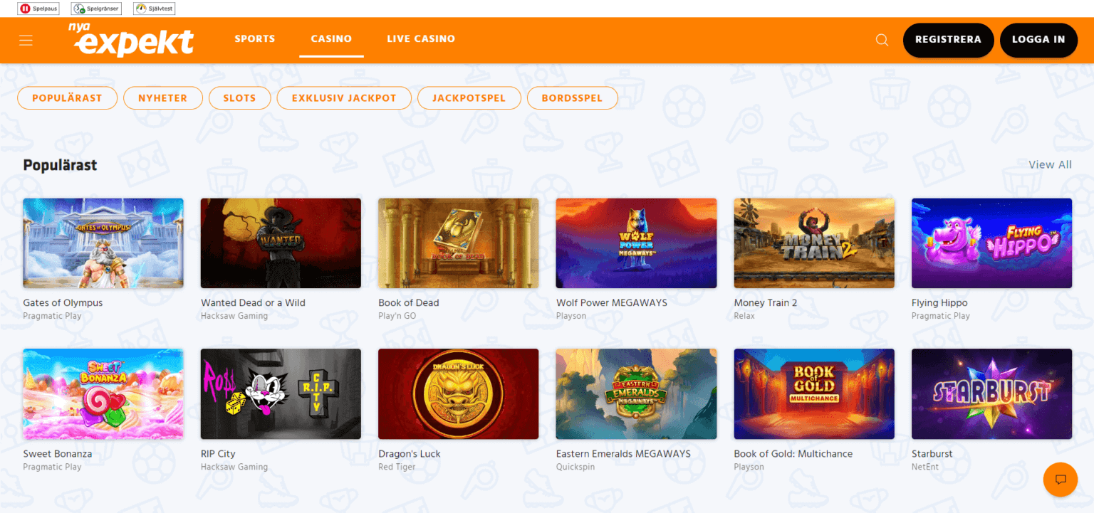 Expekt Casino – Få 100% upp till 1500 kr i bonus + 30 FS